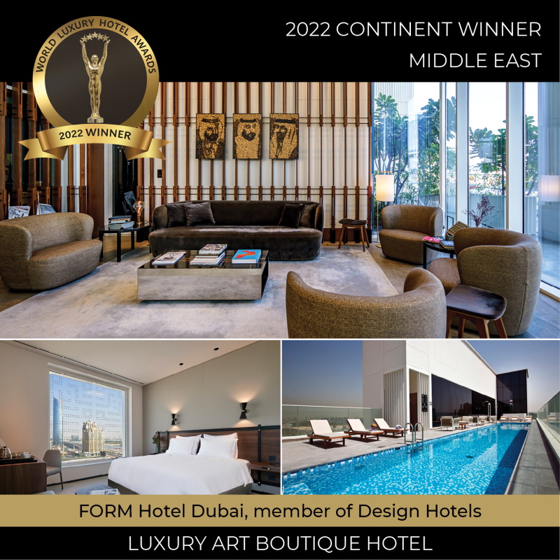 FORM Hotel awarded the title of “Best Luxury Art Boutique Hotel” at the World Luxury Hotel ...